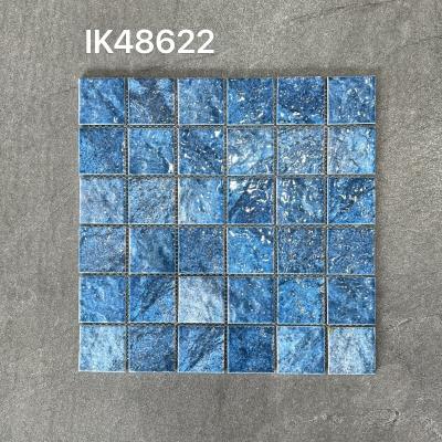 China Blue Square Ceramic Tiles Swimming Pool Mosaic Tiles The Best Types of Tile Pools for sale