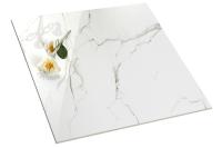China Beige Carrara Polished Glazed Marble Porcelain Tile 800x800mm Rectified Edge Easy Cleaning For Living Room for sale