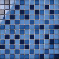 China 2026 Popular Water Ripple Porcelain Mosaic Tile Blue Green Glossy Anti-Slip Ceramic Pool Tile for Swimming Pool Decoration for sale