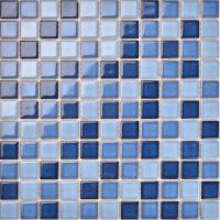 China Precision Mesh Swimming Pool Ceramic Porcelain Glass Mosaic Tile for sale