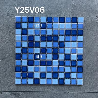 China Foshan supplier mixed blue color mosaic tile Swimming Pool Mosaic Tiles Blue Ceramic Tiles Mosaic for sale