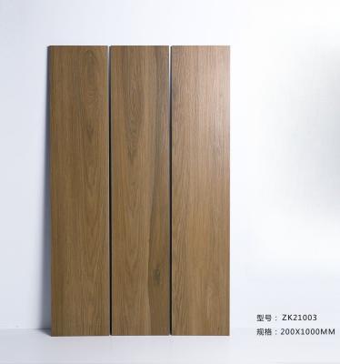 China Glazed Wooden Ceramic Floor Tile Coffee Color In Size 200x1000mm for sale