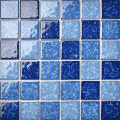 China Wholesale Price Wave Surface Blue Ceramic Mosaic Swimming Pool Tiles From Foshan China for sale