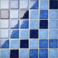 China Aqua Green 48x48mm Anti Slip Ceramic Mosaic Tiles Glazed Ceramic For Shower Floor Area for sale