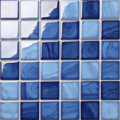 China Coral Orange 200x200mm Non Slip Ceramic Mosaic Tiles Rustic Ceramic For Water Park Floor Area for sale
