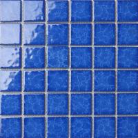 China Aquamarine 300x300mm Stain Resistant Ceramic Mosaic Tiles Glossy Porcelain For Outdoor Pool Deck for sale
