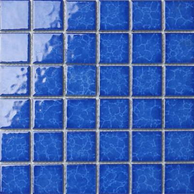 China Aquamarine 300x300mm Stain Resistant Ceramic Mosaic Tiles Glossy Porcelain For Outdoor Pool Deck for sale
