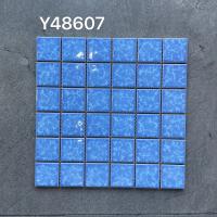 China Anti Slip Glossy Cobalto Ceramic Pool Mosaics 300 X 300mm for sale