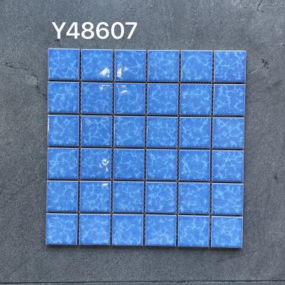 China Anti Slip Glossy Cobalto Ceramic Pool Mosaics 300 X 300mm for sale