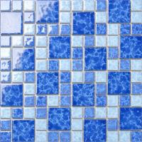 China Pearl White 100x100mm Non Slip Ceramic Mosaic Tiles Matte Porcelain For Swimming Pool Floor for sale