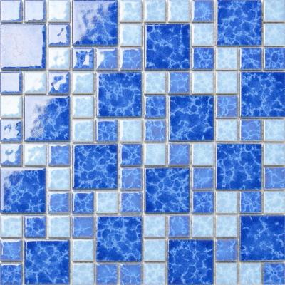 China Pearl White 100x100mm Non Slip Ceramic Mosaic Tiles Matte Porcelain For Swimming Pool Floor for sale