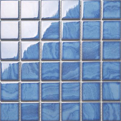 China Blue Swimming Pool Mosaic Ceramic Tile Anti Slip 300x300x6mm for sale