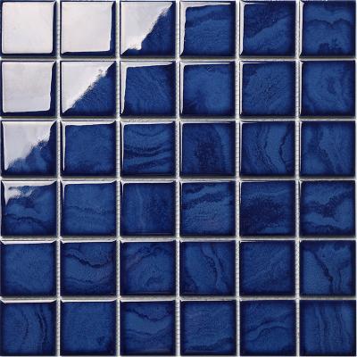 China Glossy Glazed Blue Ceramic Mosaic 300x300mm For Swimming Pool for sale