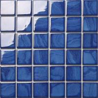 China Deep Teal 300x300mm Alkali Resistant Ceramic Mosaic Tiles Glossy Porcelain For Outdoor Pool Deck for sale