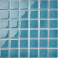 China Blue Single Ice Crack Glazed Ceramic Mosaic Swimming Pool Tile for sale