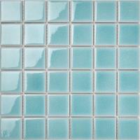 China Pure White 48x48mm Fade Resistant Ceramic Mosaic Tiles Glossy Porcelain For Interior Wall Panel for sale