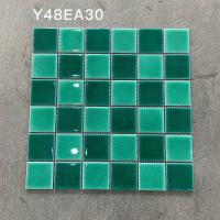 China 48x48mm Single Ice Crack Swimming Pool  Ceramic Mosaic tile for sale