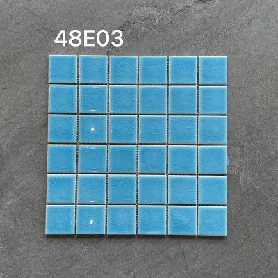 China Blue Green Surface Ceramic Pool Mosaics Non Slip for Homestay Resort for sale