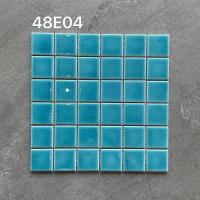 China Porcelain Ice Crackle Mosaic Tile 300x300 Glazed Aqua Blue for Swimming Pool for sale