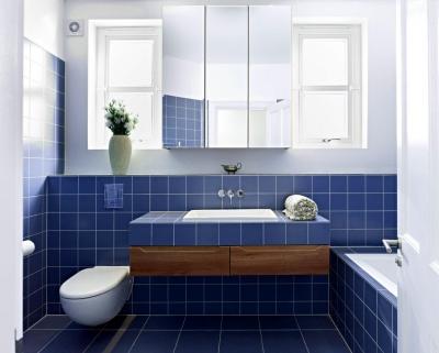 China Blue Ocean Wave Ripple Ceramic Mosaic Tile Smooth Square 97X97mm for Swimming Pool for sale
