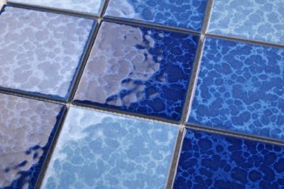 China Swimming Pool Blue Ceramic Mosaic Tiles Glossy Glazed 97x 97/306x306mm for sale