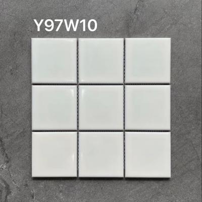 China Natural Stone Marble Modern Porcelain Mosaic Tile Square White for Swimming Pool for sale