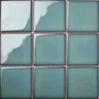 China Modern Green Ceramic Mosaic Tiles Square Pattern For Swimming Pool for sale