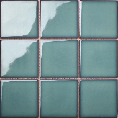 China Modern Green Ceramic Mosaic Tiles Square Pattern For Swimming Pool for sale
