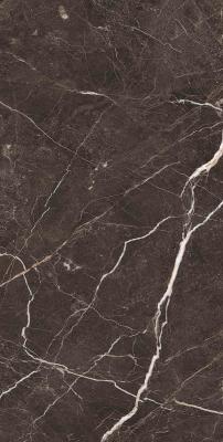 China Polished Glazed Porcelain Floor Tile Glossy Marble Look Brown Color 600x1200mm for sale