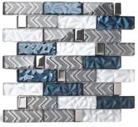 China Modern Irregular Beveled Mix Pattern Glass Mosaic Tiles For Kitchen And Bathroom for sale