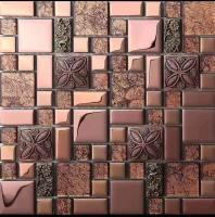 China 30x30 Glass Mix Color Stone Crystal Mosaic Tiles for sale
