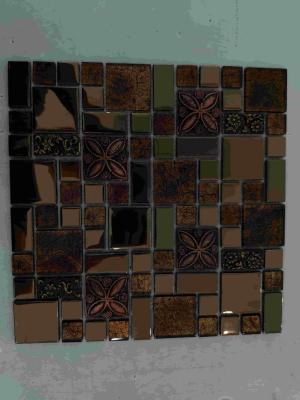 China 30x30 Glass Mix Color Stone Crystal Mosaic Tiles for sale