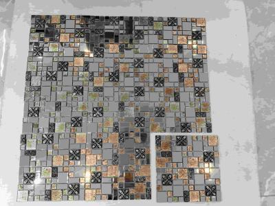 China Strip Mixed Color Glass Mosaic Tile for Wall Decoration for sale
