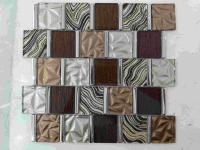 China Latest Design Kitchen Backsplash Wall Mosaic Bathroom Glass Mix Aluminum Mosaic Tile for sale