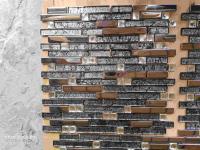 China Square & Rectangle  glass Mosaic Electroplate Design Decorative Backsplsah Wired Glass Mosaic Tile for sale