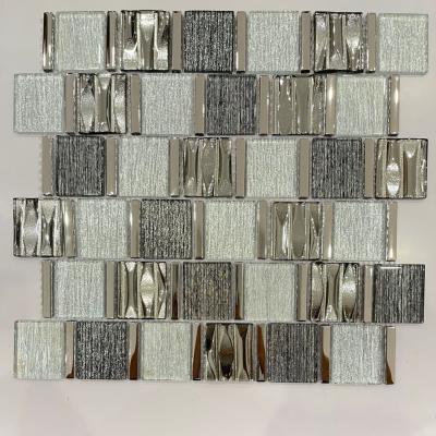 China 300x300mm Kitchen Bathroom Wall Decor Outdoor Swimming Crystal Pool Tiles Glass Mosaics for sale