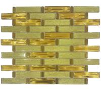 China Wholesales Price Yellow Color Strip Glass Mosaic for Kitchen Backsplash for sale