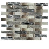 China Crystal Strip Glass Mosaic Tile Sheets Kitchen Backsplash Glass Mixed Glass Mosaic Tile for sale