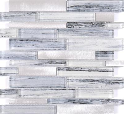 China Metal Aluminum and Glass Mosaic Tile, Backsplash for Kitchen and Living Space for sale