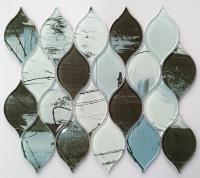 China Leaves Beveled Colorful Glass Mosaic Tiles From China Supplier for sale