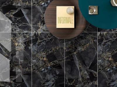 China 60x120 Solid Black Porcelain Tile Full Body Marble Floor Tiles for Luxury Homes for sale