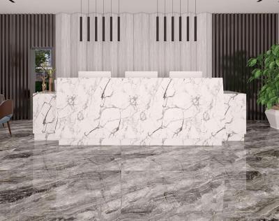 China Factory Foshan 60x120cm Glossy Porcelain Marble Pattern Floor Tiles Brown Carreaux Flooring for sale