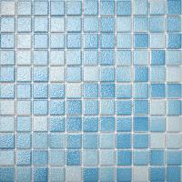 China 25X25mm Sandblasting Swimming Pool Ceramic Mixed Mosaic Pool Tile for sale
