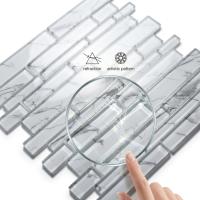 China Glass Laminated with Stone and Stainless Steel Mosaic Tiles for sale