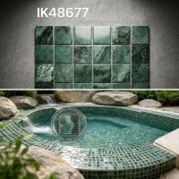 China Green Color 48*48mm Low Price Crystal Glaze Mosaic Tiles for sale