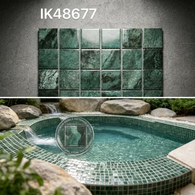 China Green Color 48*48mm Low Price Crystal Glaze Mosaic Tiles for sale