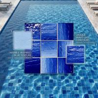 China 97*97mm Blue And Purple Pool Decoration Mosaic Tiles for sale