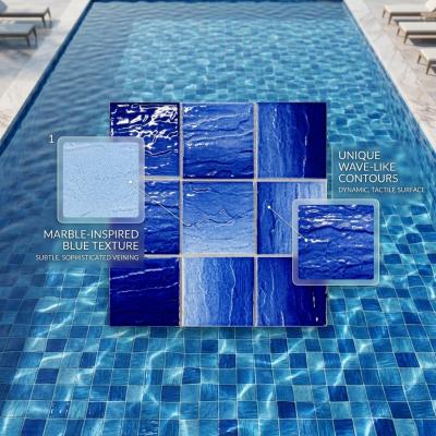 China 97*97mm Blue And Purple Pool Decoration Mosaic Tiles for sale