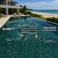 China Stunning Swimming Pool Ceramic Mosaic Tiles for Luxurious Spaces in Green Color for sale