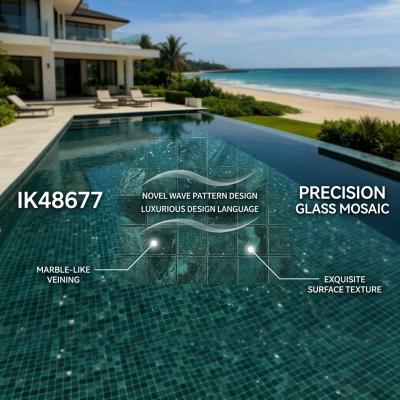 China Stunning Swimming Pool Ceramic Mosaic Tiles for Luxurious Spaces in Green Color for sale